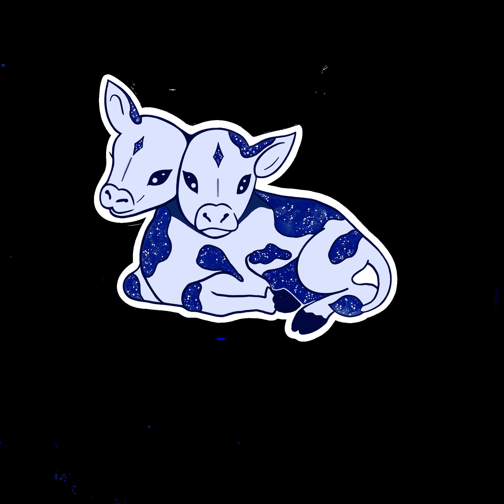 Starry Two-headed Calf Sticker - Etsy
