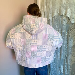 Handmade Quilt Hoodie - Made From a Vintage Patchwork Squares Quilt ...