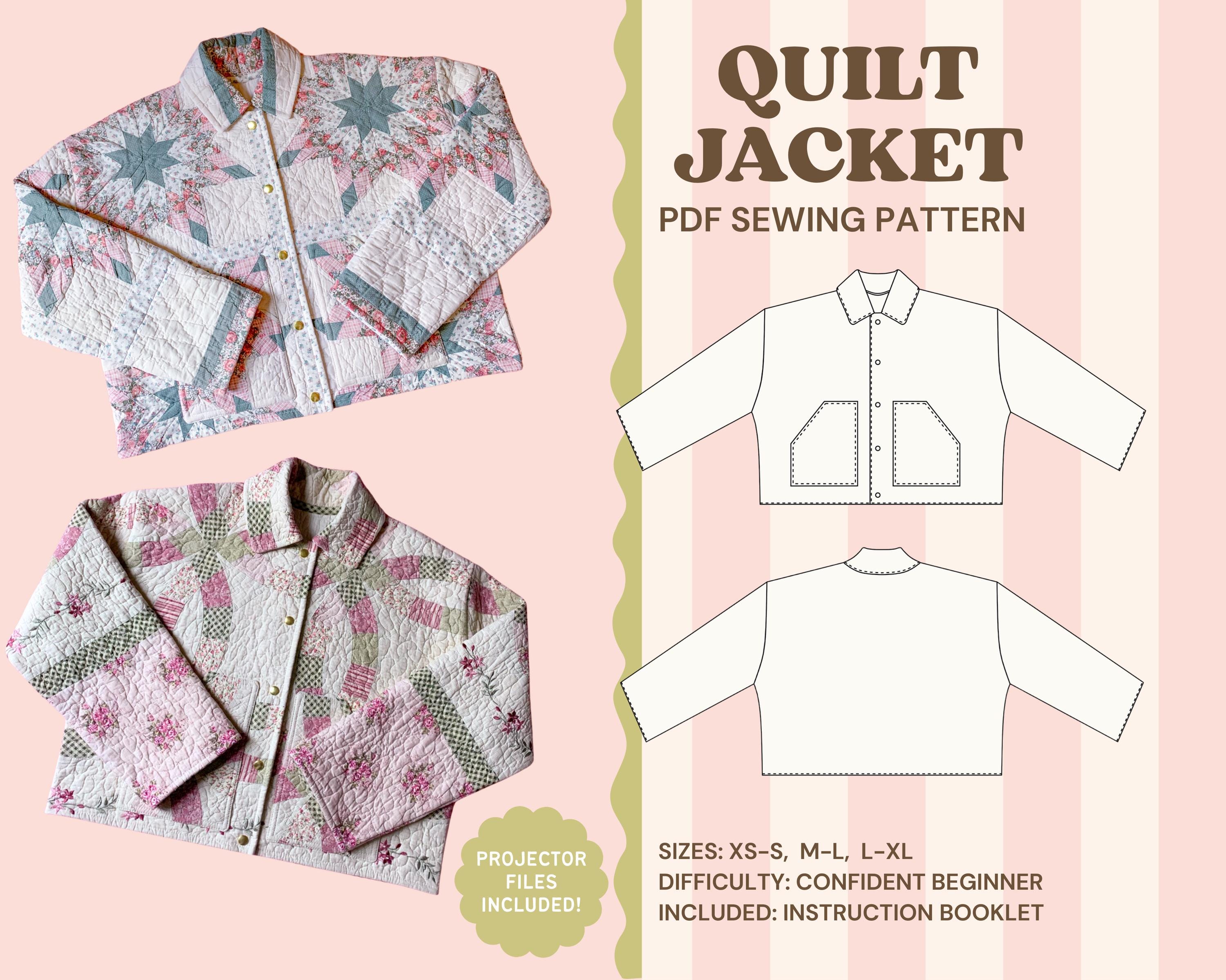 Quilt Jacket Sewing Pattern PDF | Beginner Friendly | XS–XL Digital ...