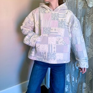 Handmade Quilt Hoodie - Made From a Vintage Patchwork Squares Quilt ...