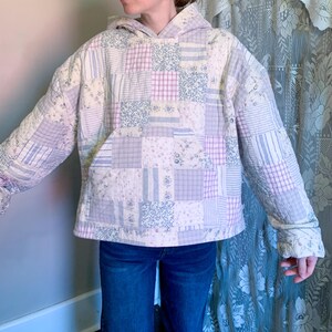 Handmade Quilt Hoodie - Made From a Vintage Patchwork Squares Quilt ...