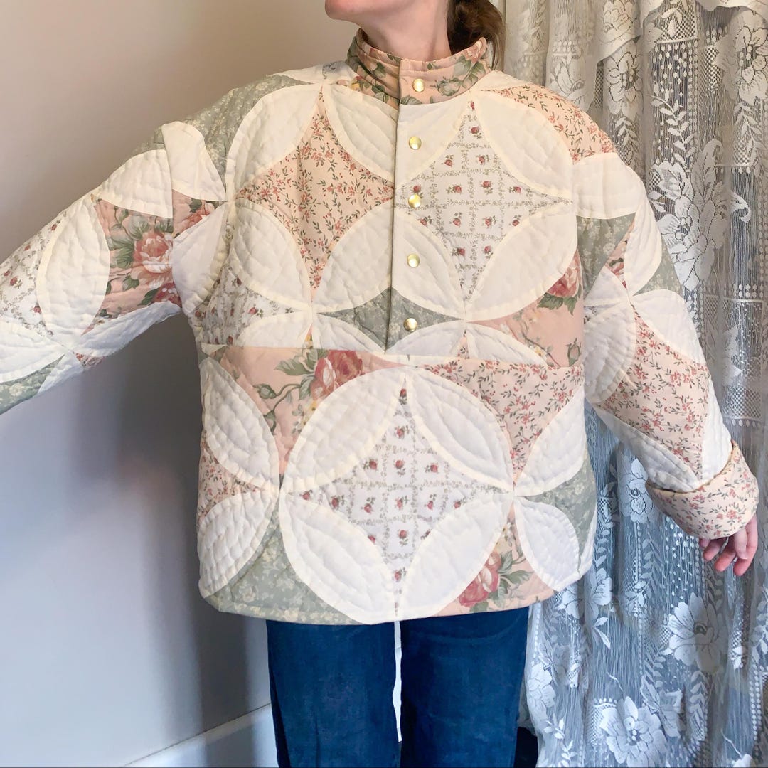 Handmade Quilt Pullover - Made From a Vintage Patchwork Quilt Green ...