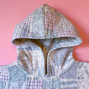 Handmade Quilt Hoodie - Made From a Vintage Patchwork Squares Quilt ...