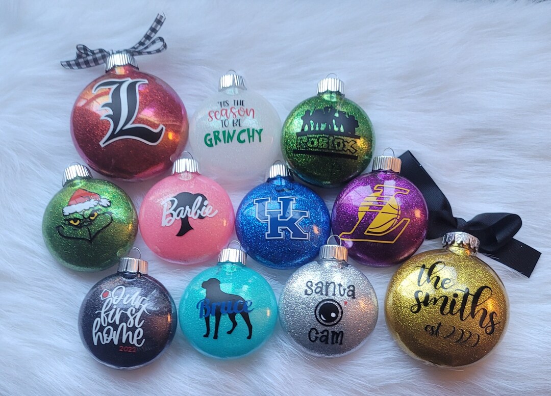 Custom Glitter Ornaments - Etsy