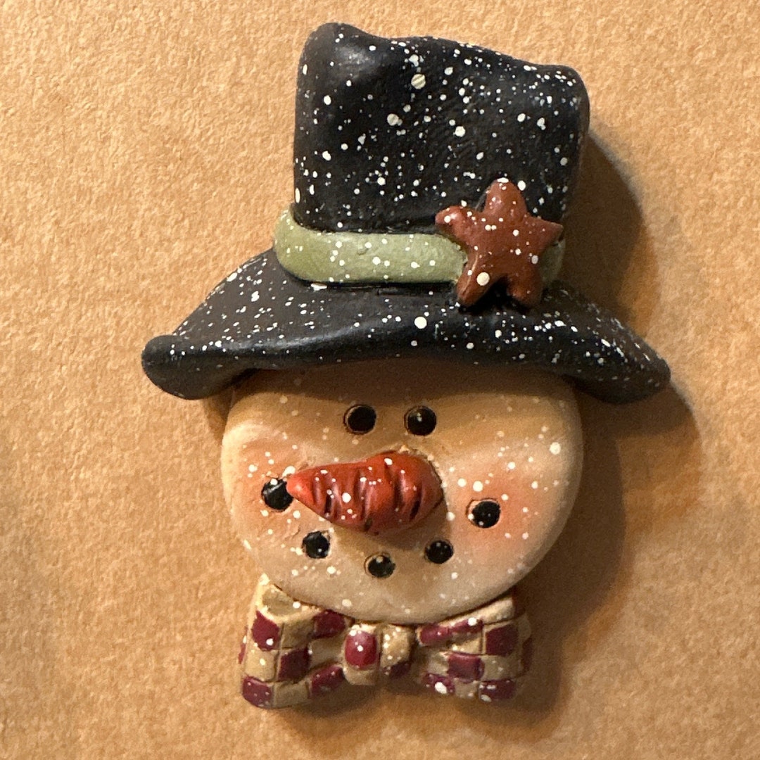 Snowman Brooch, 1-3/4” Pin, Blossom Bucket Brooch, NEW, Silver Tone - Etsy