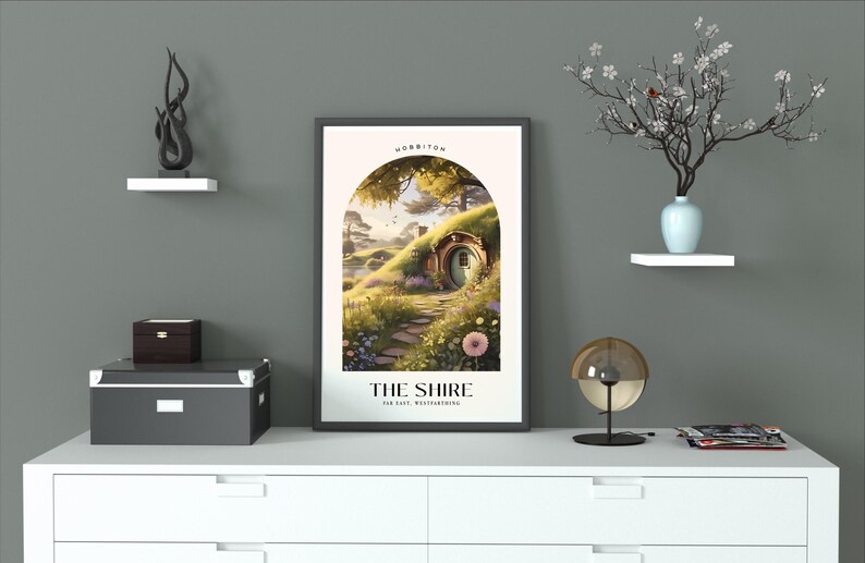 The Shire Hobbiton Printable Art | Lord of the Rings Wall Decor | Cozy ...