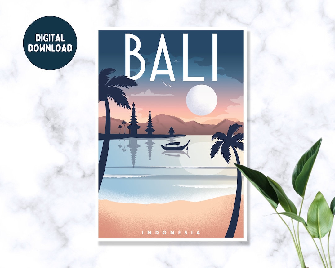 DIGITAL Bali Print Bali Travel Poster Wall Art Travel - Etsy