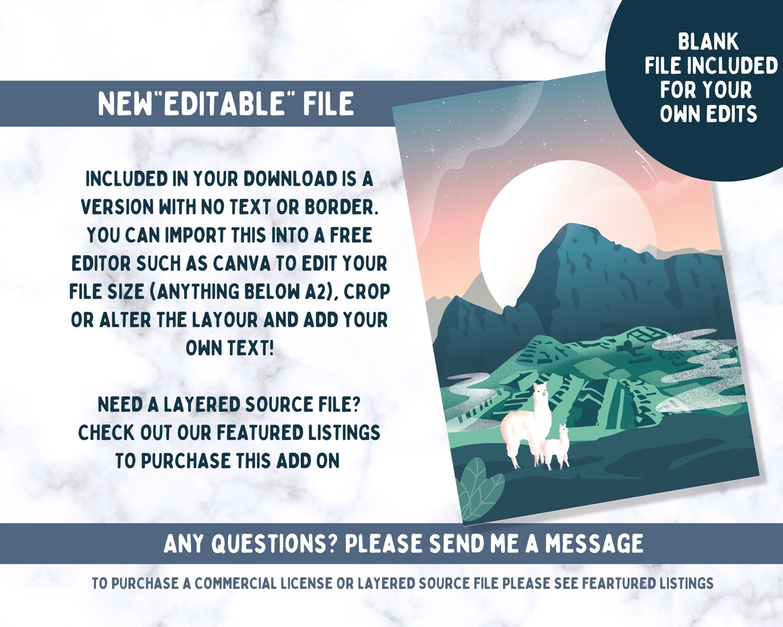 DIGITAL Machu Picchu Art Print Travel Poster Incan Citadel - Etsy