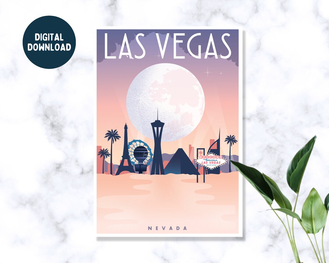 DIGITAL Las Vegas Nevada Poster, Print, America Travel Print, Travel ...
