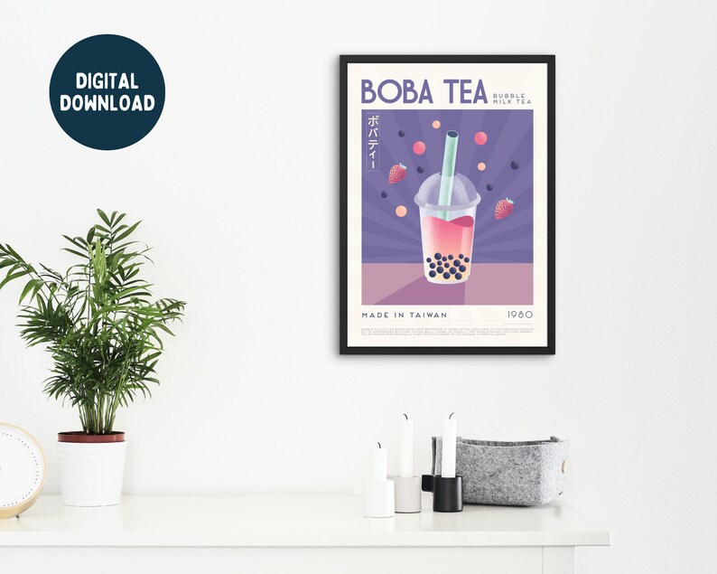 DIGITAL Boba Tea Exhibition Poster Bubble Tea Print Danish - Etsy
