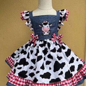 Cow Toddler Dress,farm Dress,girls Cow Dress,baby Cow Dress,toddler Cow ...