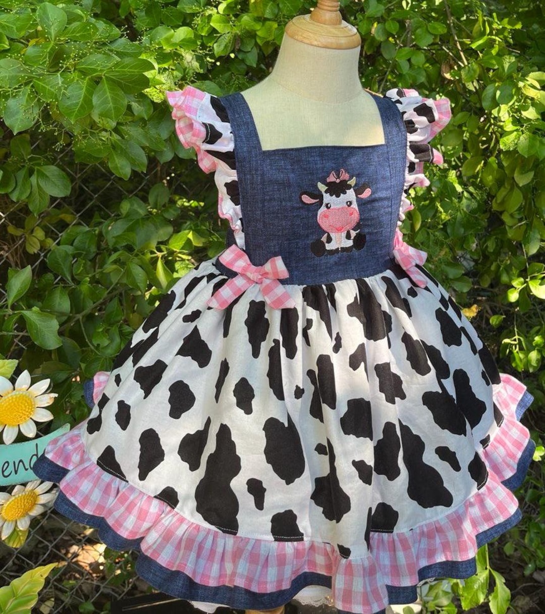 Cow Toddler Dress,farm Dress,girls Cow Dress,baby Cow Dress,toddler Cow ...