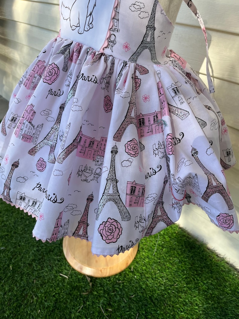 Handmade Inspired Aristocats Marie Dress, Paris Theme Cotton Baby Girl ...