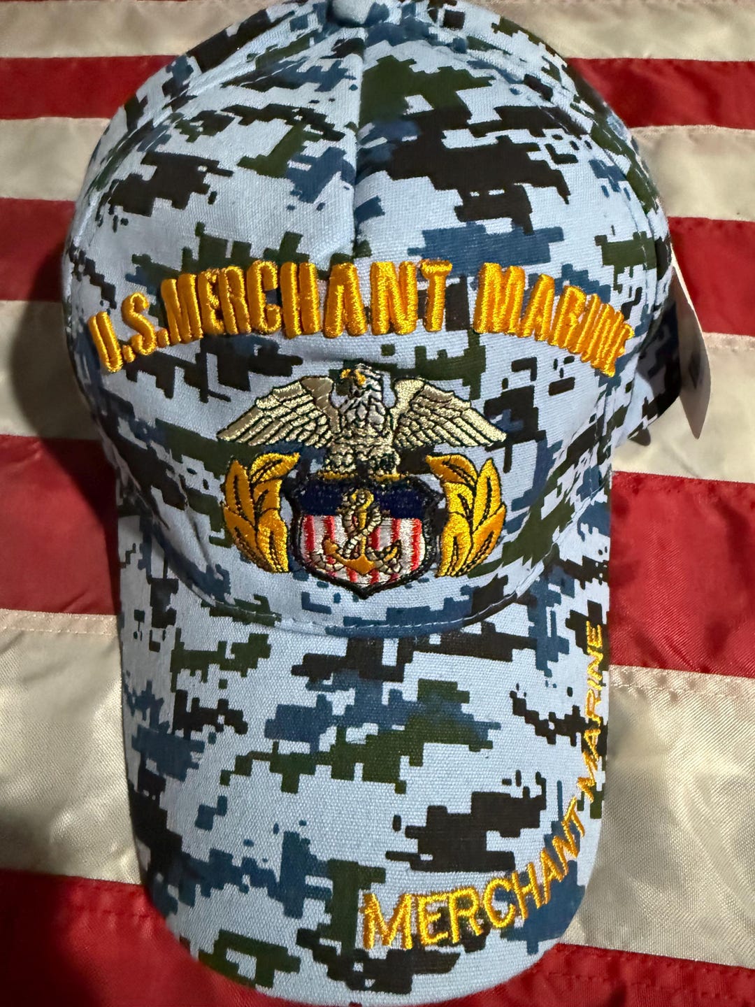 Merchant Marine Cap Blue Camo - Etsy