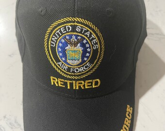 US Air Force Hat Retired W/ Insignia Shadow Blue Adjustable Cap - Etsy