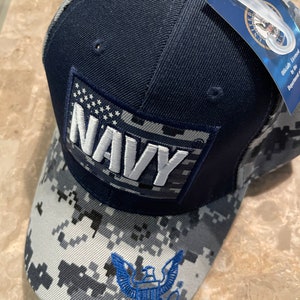 Navy Trucker Cap Navy Blue Camo - Etsy