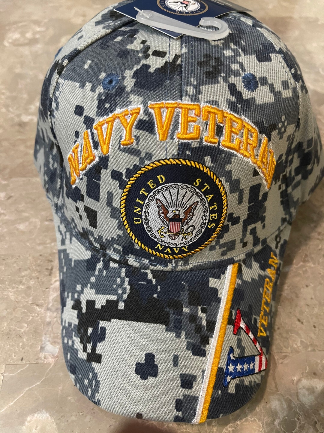 Navy Veteran Cap, Blue Camouflage - Etsy