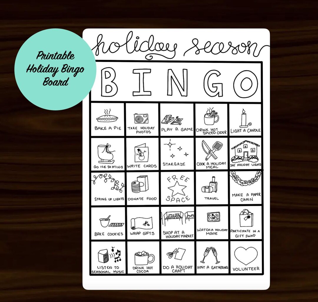 Printable Holiday Season Bingo Digital Download - Etsy