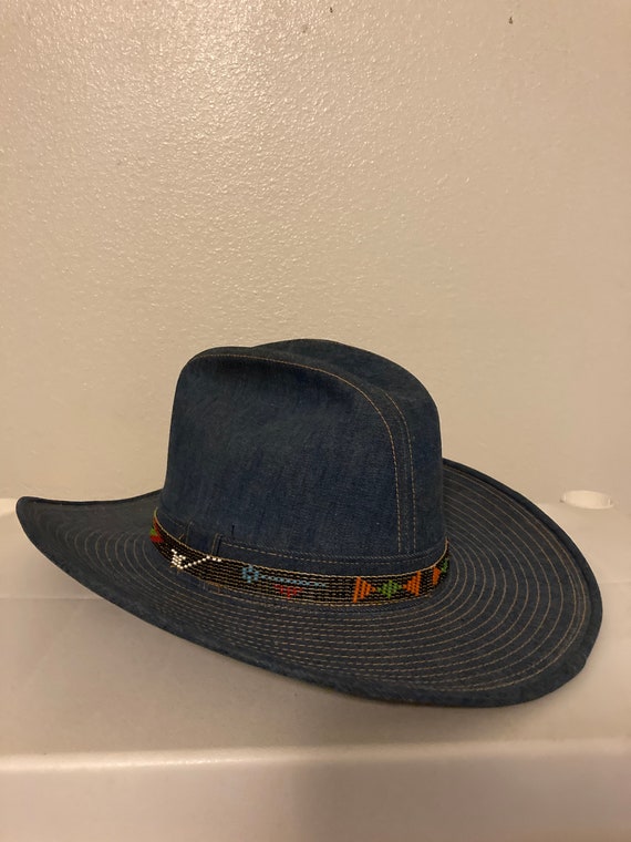 Vintage Denim the Rustler Cowboy Hat Size 7 1/8 - Etsy