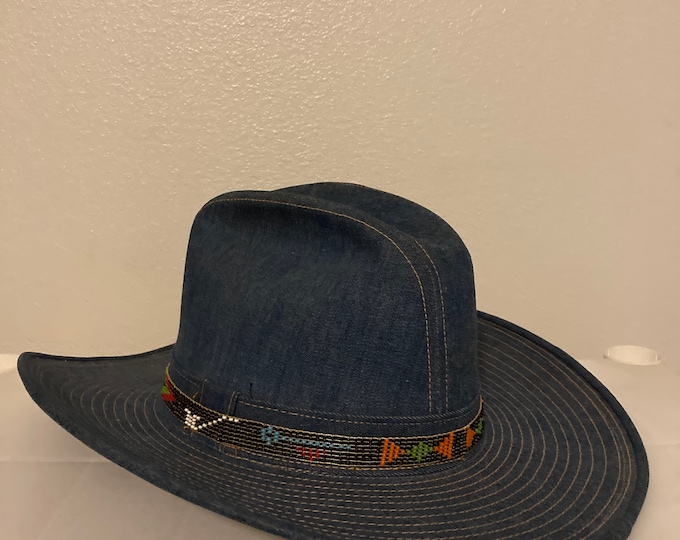 Vintage Denim the Rustler Cowboy Hat Size 7 1/8 - Etsy