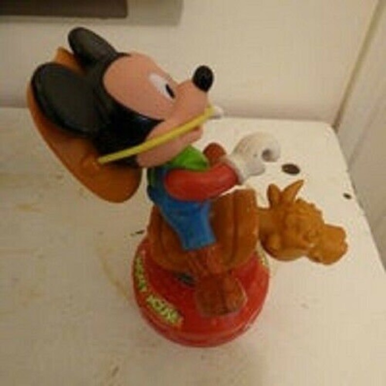 Vintage Toy Mickey Mouse on Bronco Bull Works - Etsy