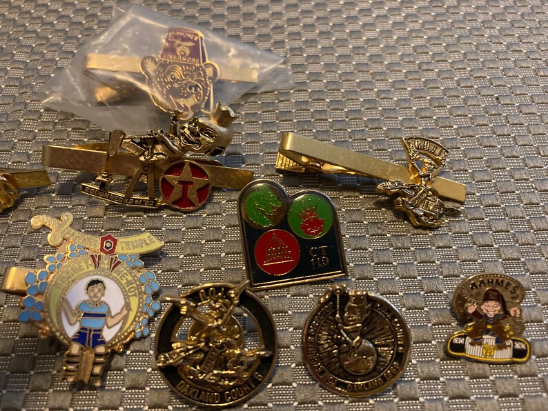 Vintage Masonic Freemason Shriners 11 Tie Tacks and 4 Tie Clips ...