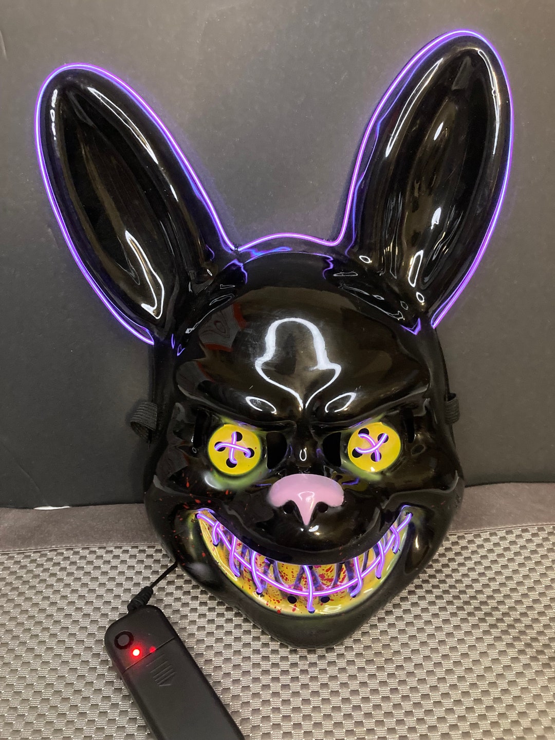 The Purge LED Light-up Horror Rabbit Mask With Pink Lights. Made in ...