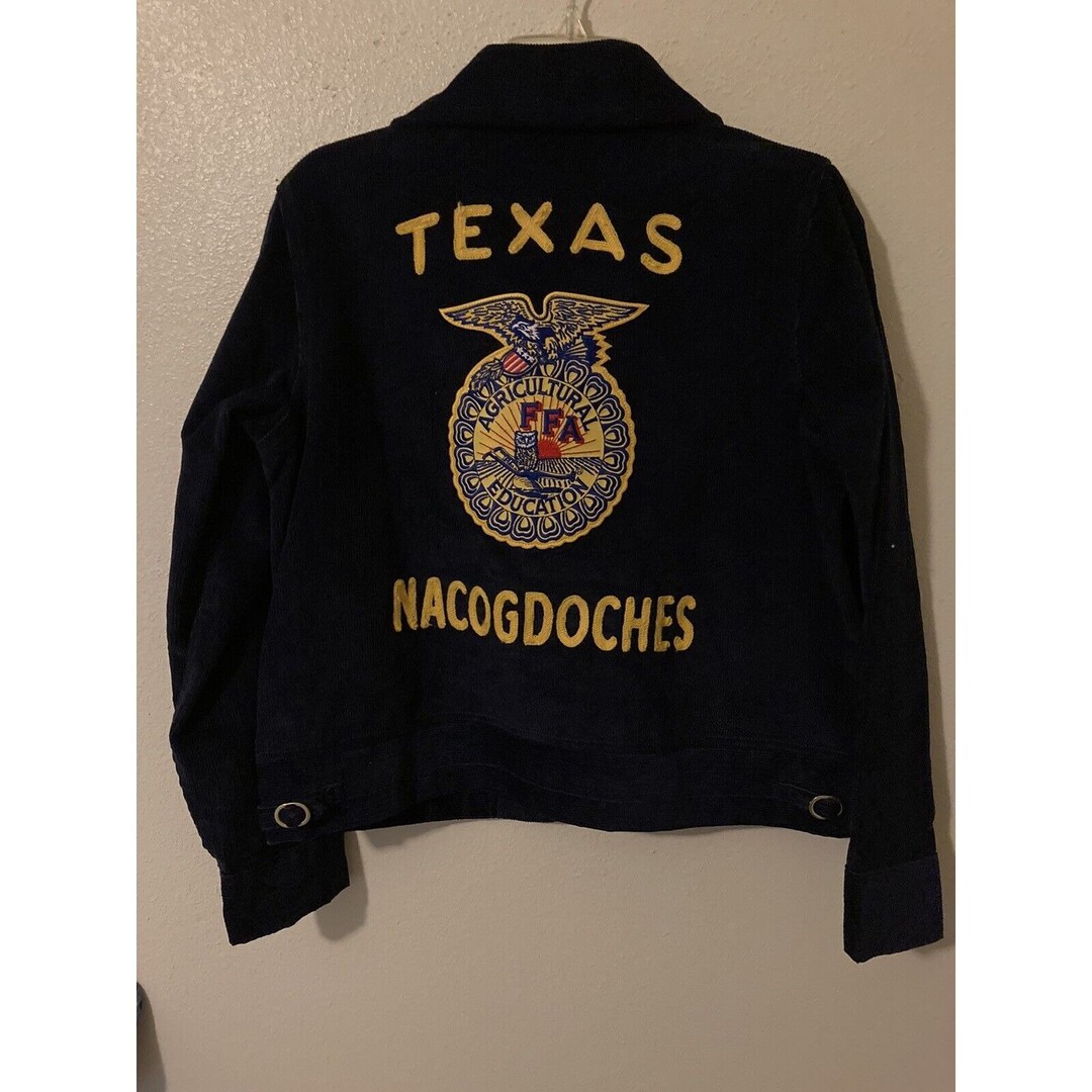 Vintage FFA Nacogdoches Texas Blue Corduroy Jacket Texas Mens Size 38 ...