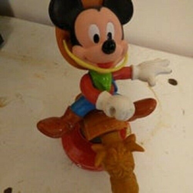 Vintage Toy Mickey Mouse on Bronco Bull Works - Etsy