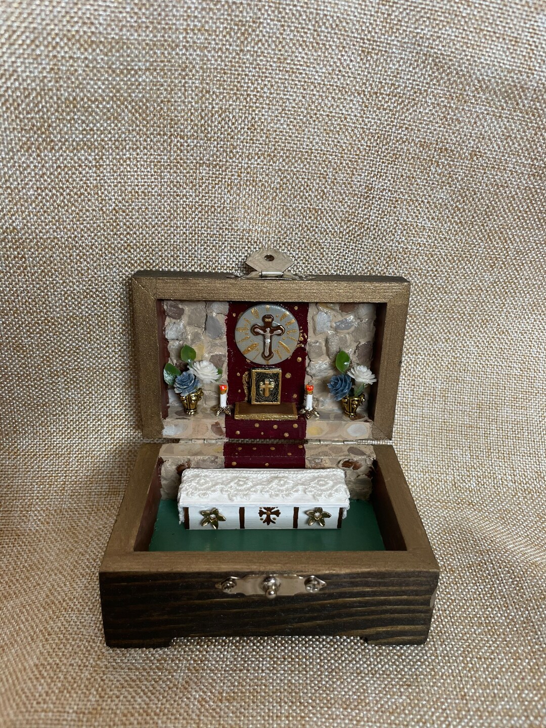 Teeny Tiny Peg Doll Church Boxfaux Stone - Etsy