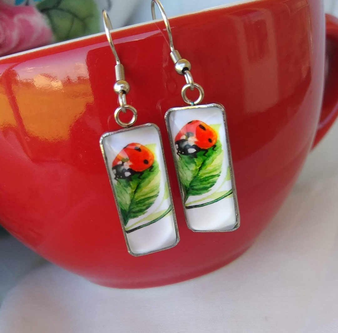 Vibrant Ladybird Statement Earrings Attractive Insect Themed Unique ...