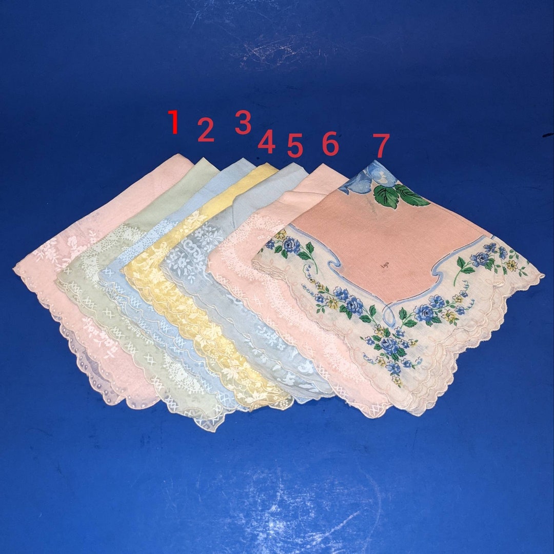 Vintage Handkerchiefs choose Number From Dropdown All Have - Etsy