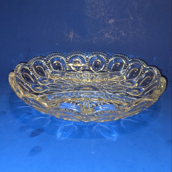 Home & Living Clear Glass Fern Leaf Pattern Divided Relish Dish Set of ...