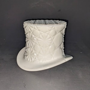 Milk Glass Top Hat, Toothpick Holder, Trinket Tray, Mid Century Fenton ...