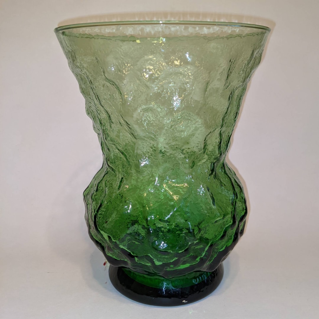 Vintage Anchor Hocking Flower Vase in the Milano Green Pattern - Etsy