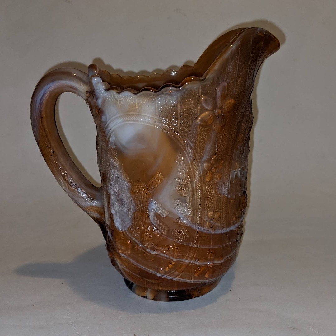 Pitcher, Imperial Glass, Slag Glass, Caramel Slag Glass, Imperial ...