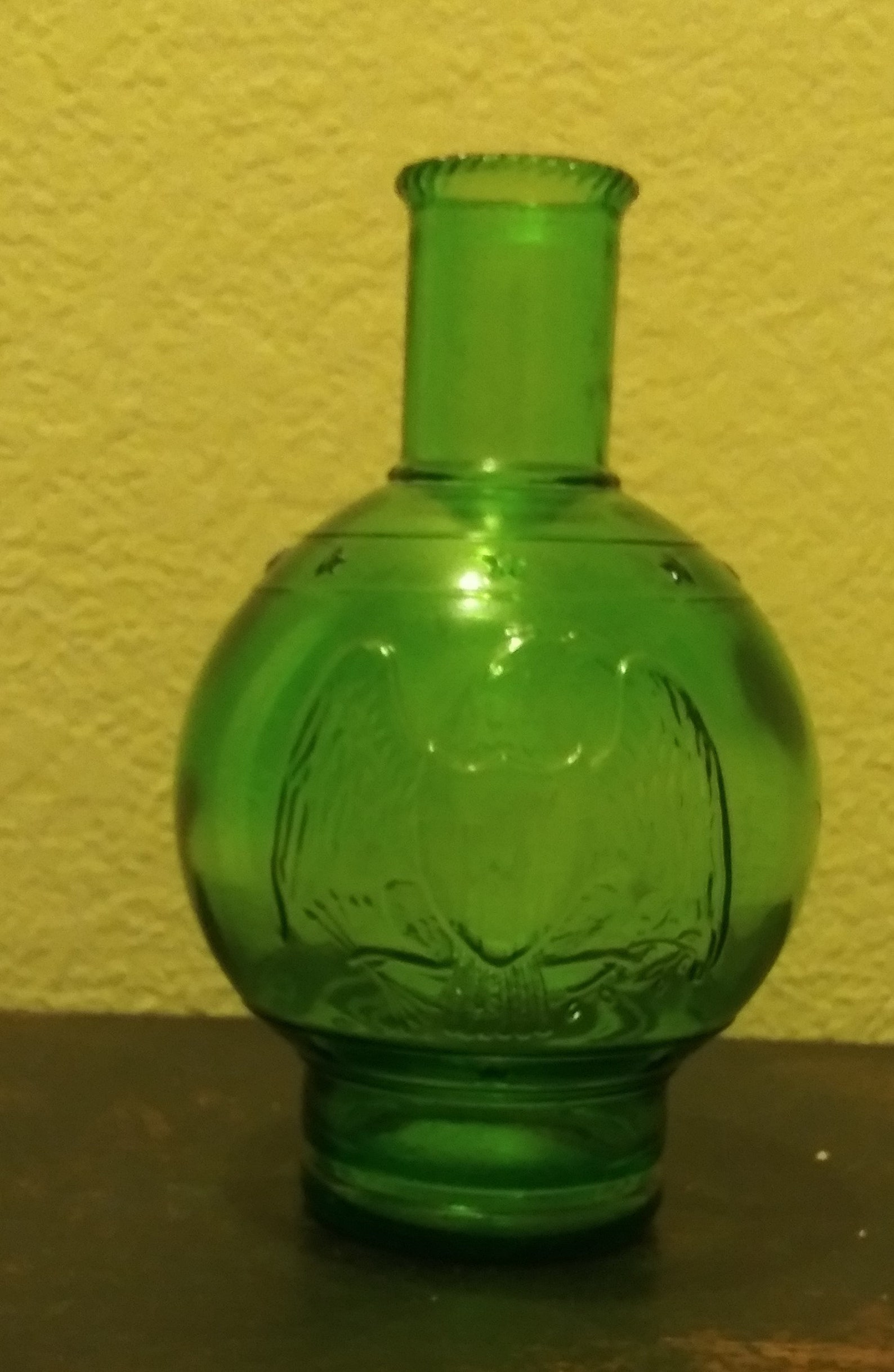 Vintage Wheaton Glass Co Green Glass Bottle Patriotic Eagle Etsy