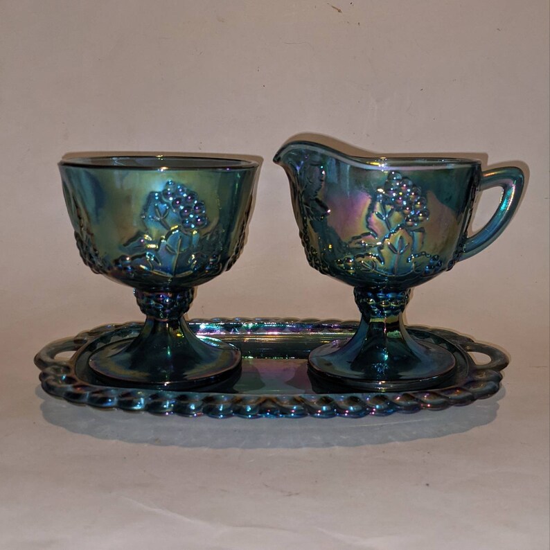 Vintage Colony Glass Harvest Carnival 3 Piece Sugar & Creamer - Etsy