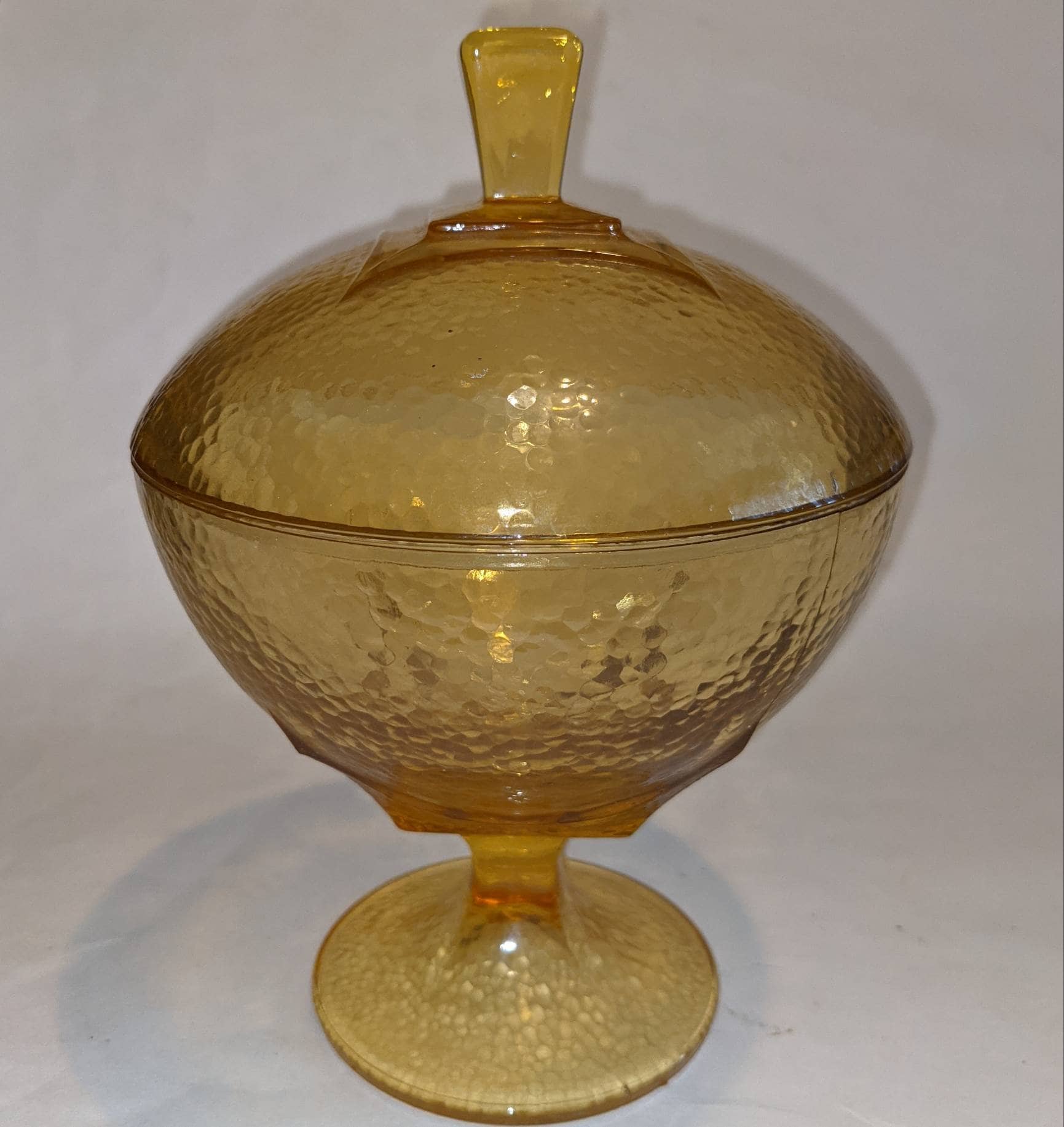 Vintage Jeanette Glass Compote with Lid in Amber Color / | Etsy