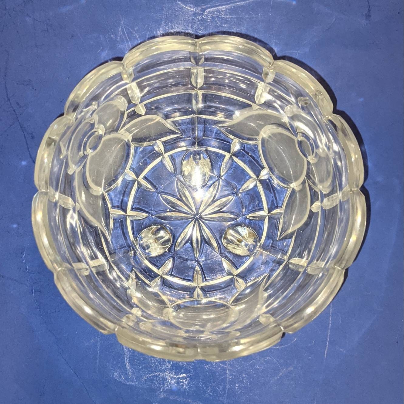 Glass Cauldron Vintage Lead Crystal Scalloped Footed Bowl - Etsy