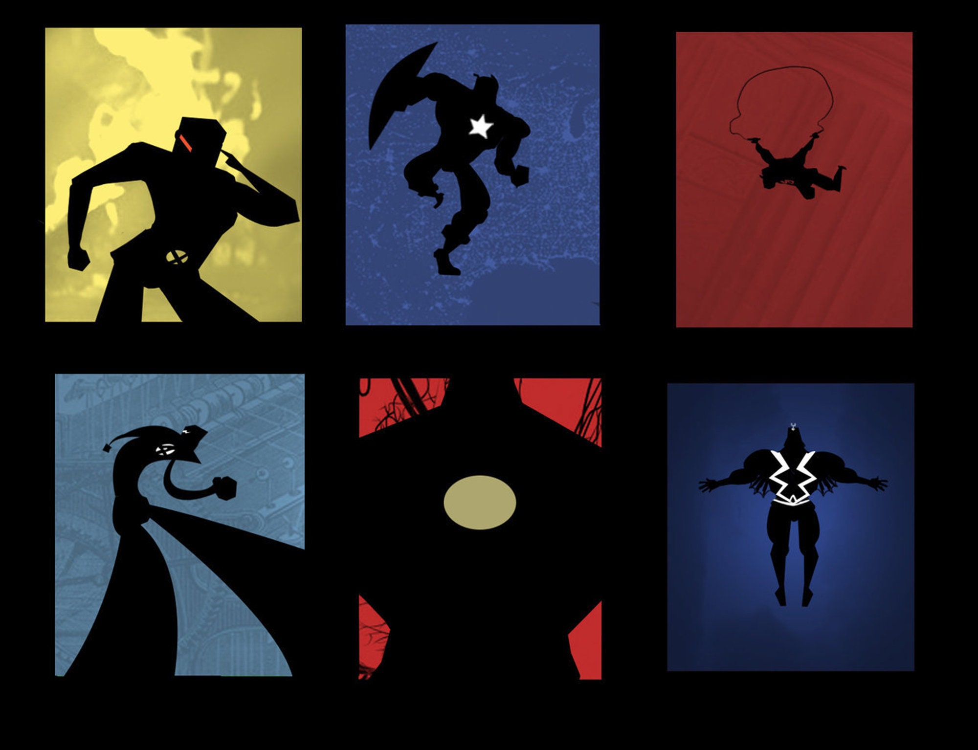 MARVEL Characters: Silhouettes Poster - Etsy