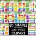 2D Shapes Clipart | Geometric Clipart | Cute Clipart | Teacher Clipart ...