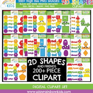 2D Shapes Clipart | Geometric Clipart | Cute Clipart | Teacher Clipart ...