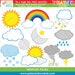 Weather Clipart Instant Download Rainbow Clipart, Sun, Cloud, Tornado ...