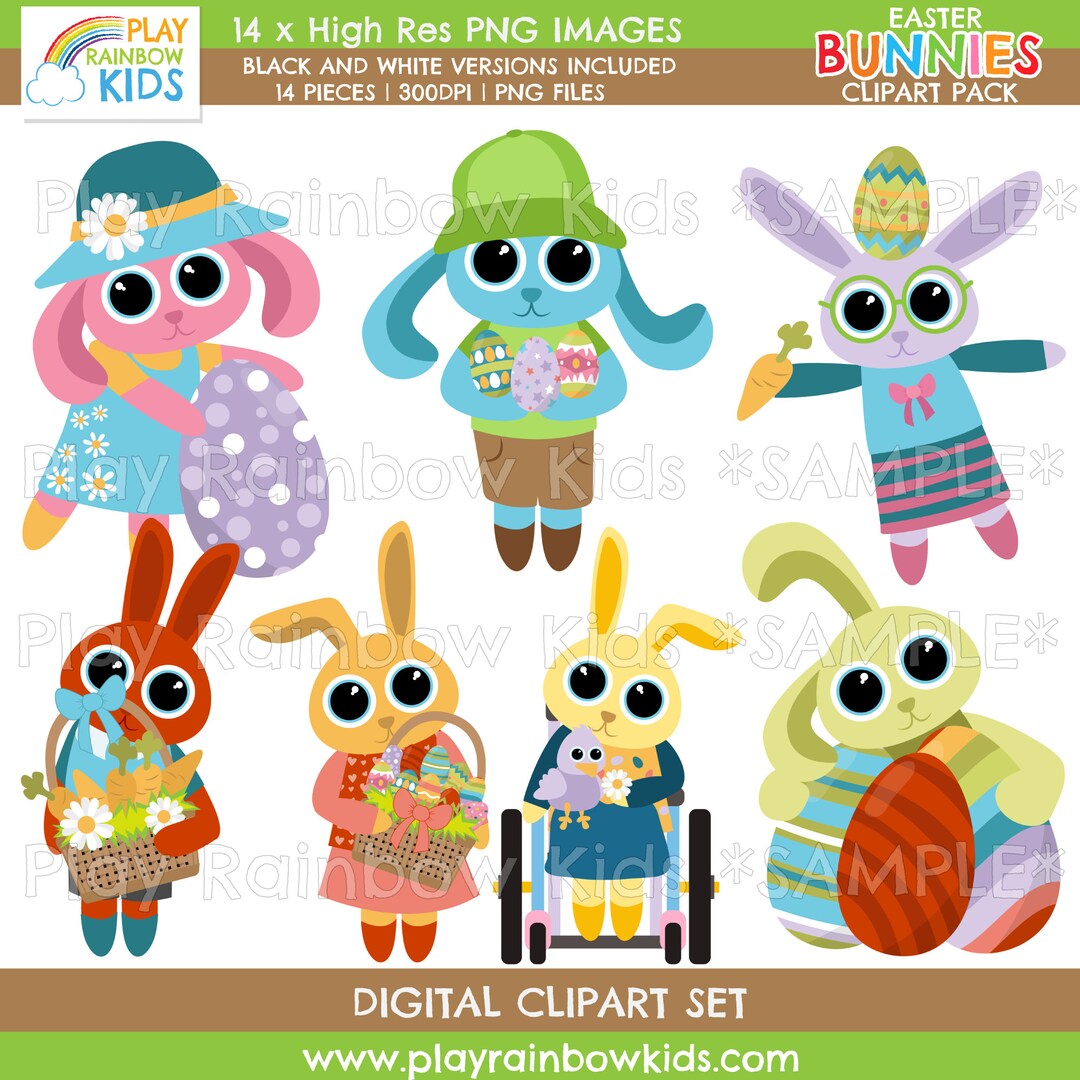 Easter Bunny Clipart, Commercial Use, Easter Clipart, Easter Graphics ...