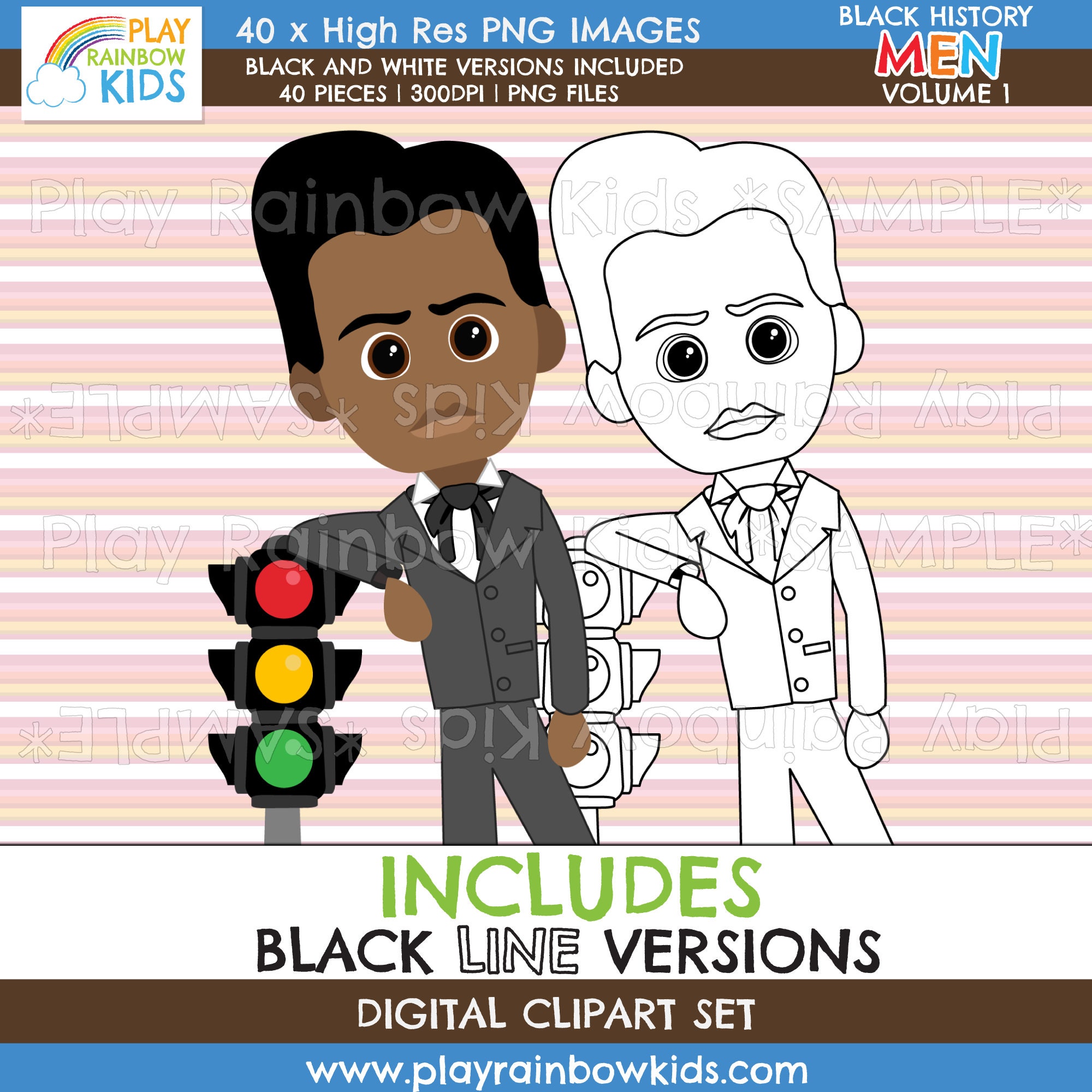 Black History Month Clipart, Men, Malcolm X, Barack Obama, Thurgood ...