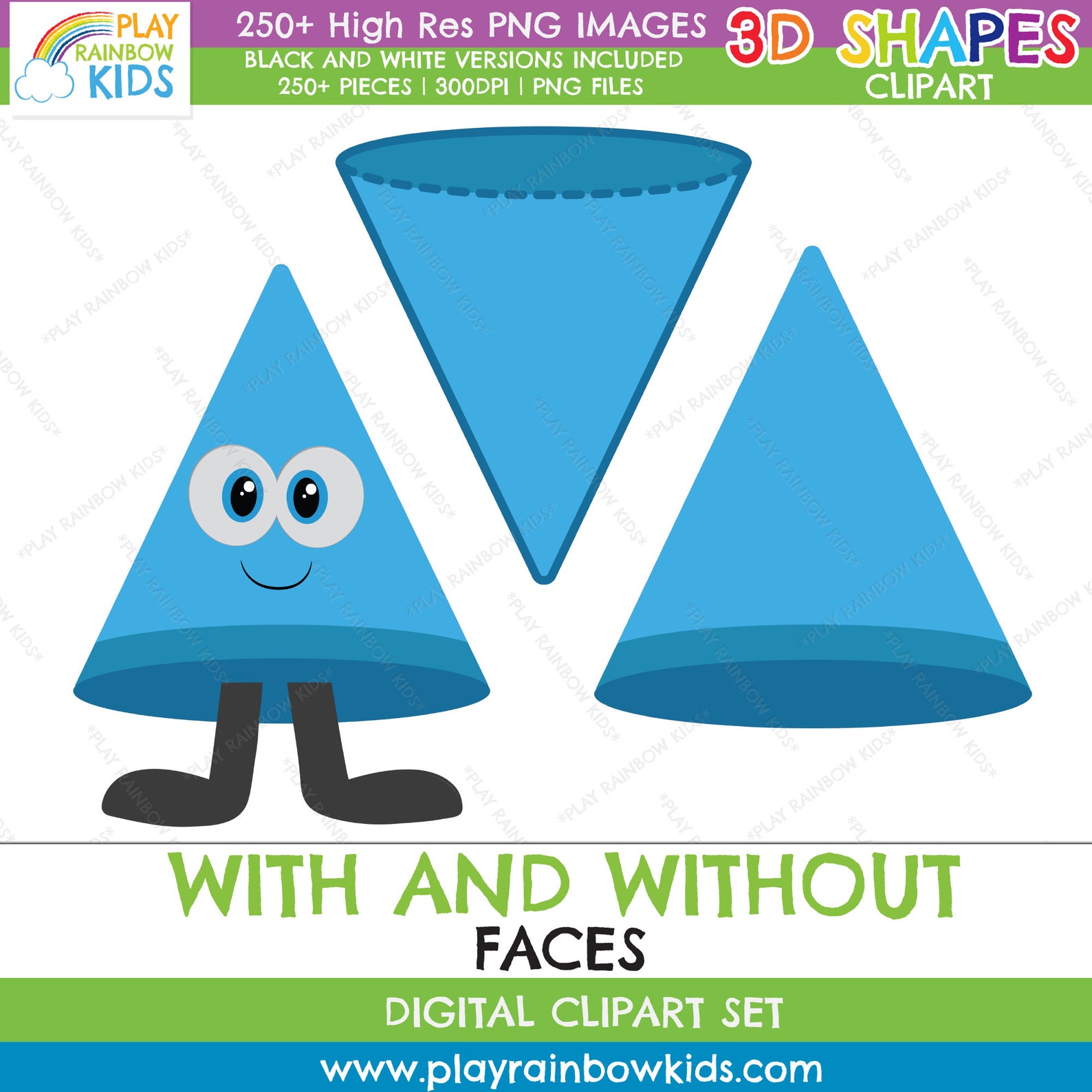 3D Shapes Clipart | Smiling Shapes| Math Clipart | Geometry | Instant ...