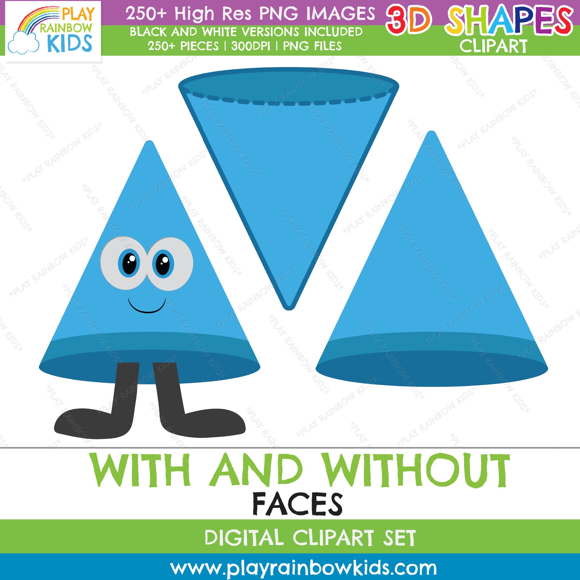 3D Shapes Clipart | Smiling Shapes| Math Clipart | Geometry | Instant ...