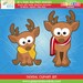 Reindeer Clipart | Christmas Clipart | Rudolph | Red Nosed Reindeer ...
