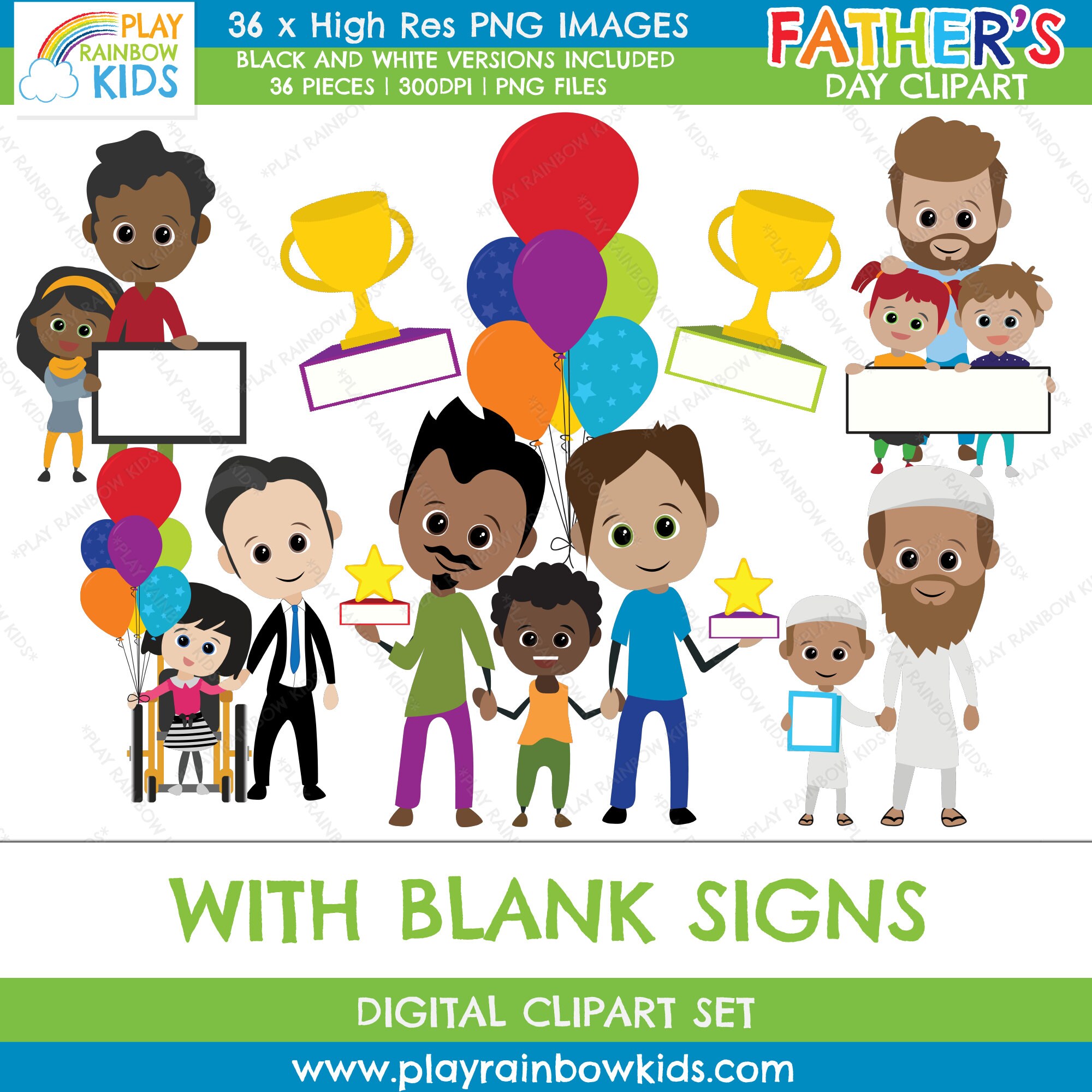 Father's Day Clipart Set for Dads Father's Day Cards - Etsy